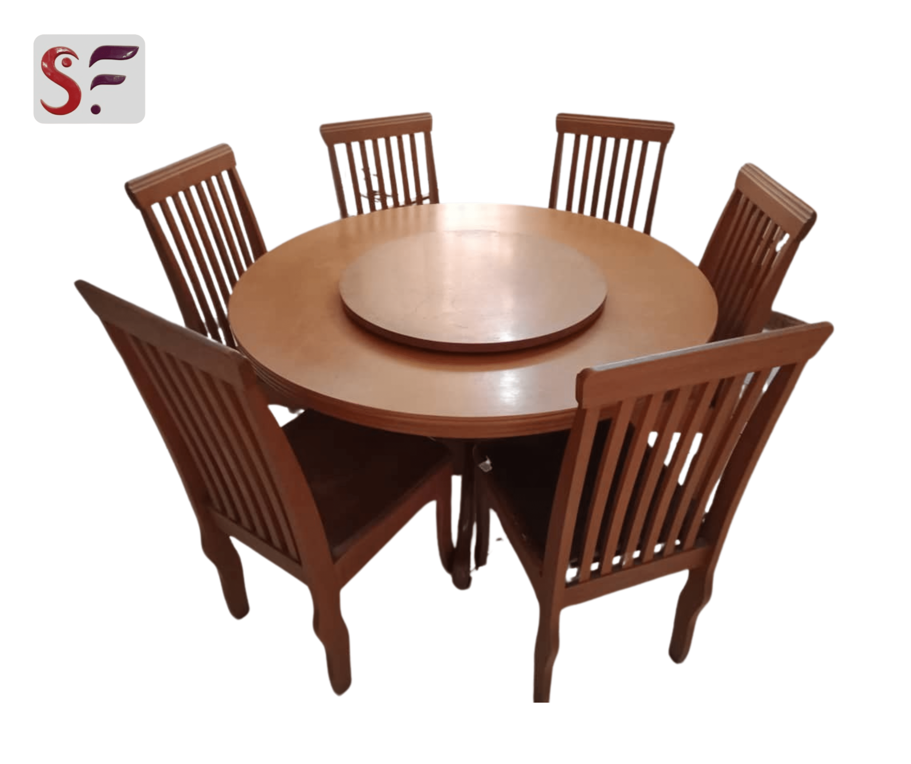 Round Turntable 6 seater Dining Table - supya